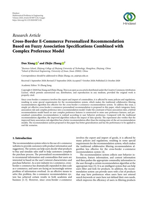 Pdf Cross Border E Commerce Personalized Recommendation Based On Fuzzy Association