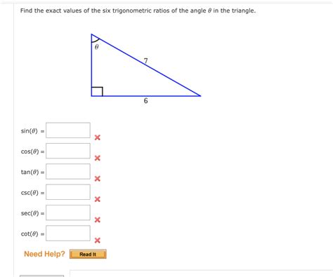 solved find the exact values of the six trigonometric ratios