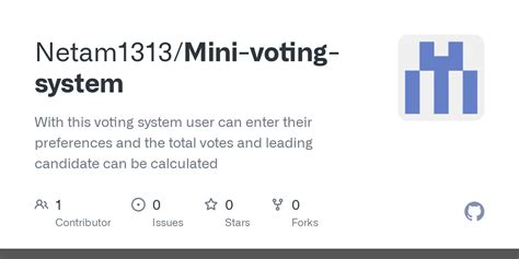 Github Netam1313 Mini Voting System With This Voting System User Can
