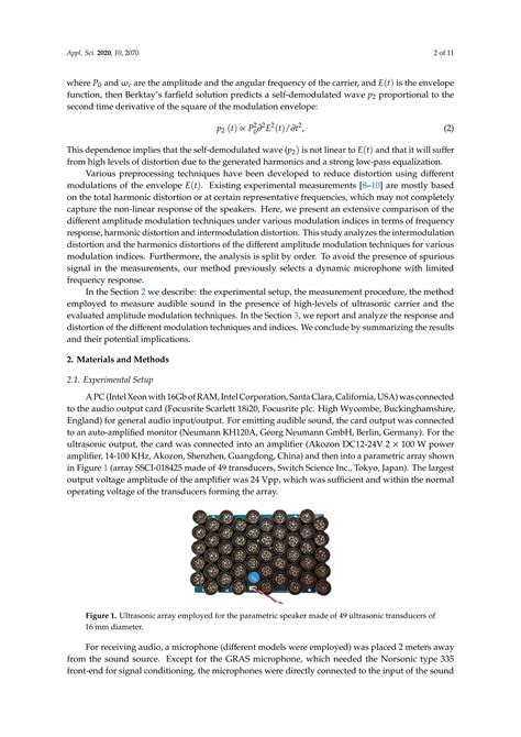 Experimental Evaluation Of Distortion In Amplitude Modulation Techniques For Parametric