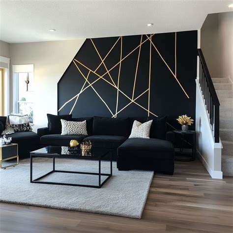 Black Living Room Accent Wall Ideas