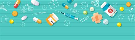 의학 및 건강 관리의 개념 다채로운 추상적 인 배경에 의료 요소 세트 개체 그룹에 대한 스톡 벡터 아트 및 기타 이미지 개체