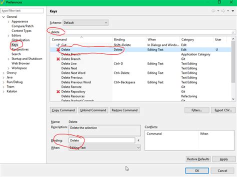 the delete button in the editor does not work bugs report katalon