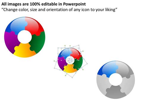 Circular Puzzle With Center Circle Pieces PowerPoint Presentation Pictures PPT Slide