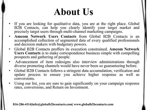 Amcom Network Users Contacts Pptx