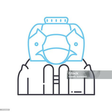 Astrounaut Spacesuit Line Icon Outline Symbol Vector Illustration