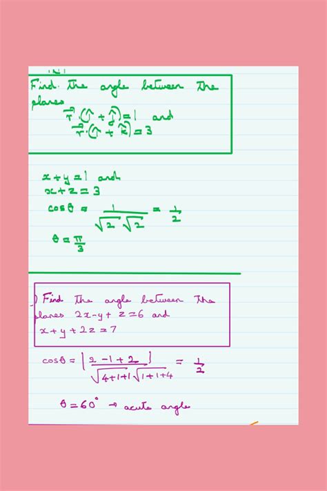 How To Calculate Angle Between Planes