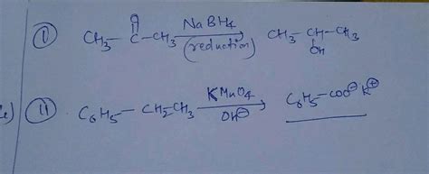Q.8. Name the reagents used in the following reactions: (1) CH3 – CO - CH2 - CH3 – CH – CH3 OH ...