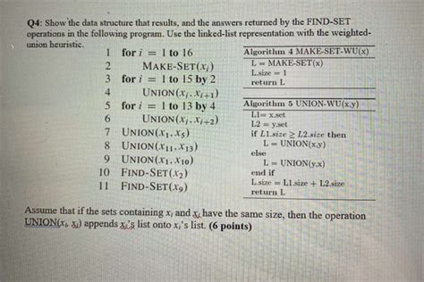 Solved Q4 Show The Data Structure That Results And The