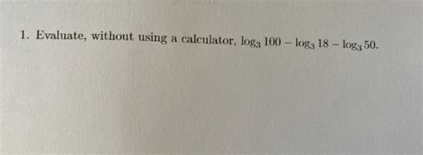 Evaluate Without Using A Calculator