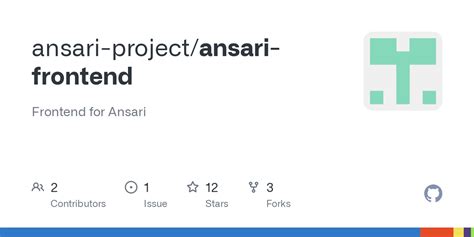 github ansari project ansari frontend frontend for ansari