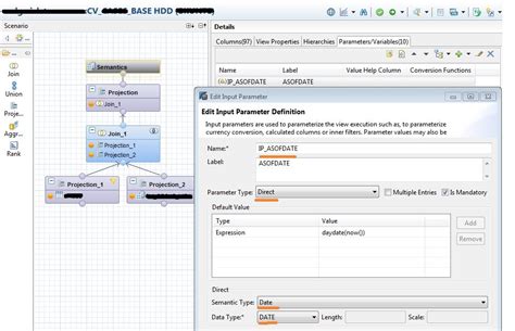 Sap Hana Passing Value From One Input Parameter To Other For Filtering