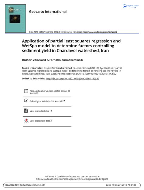 application of partial least squares regression and wetspa model to