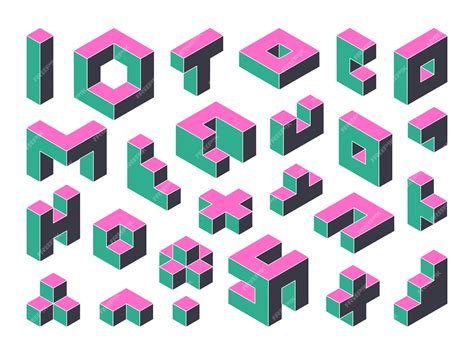 Premium Vector Geometric Shapes Isometric Game Blocks Puzzle Or Mosaic Logic Game Elements