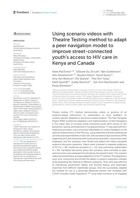Pdf Using Scenario Videos With Theatre Testing Method To Adapt A Peer