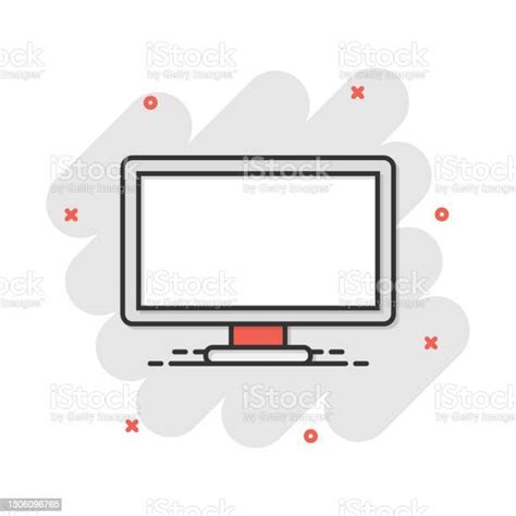 만화 스타일의 벡터 만화 컴퓨터 아이콘 모니터 사인 일러스트 픽토그램 Tv 비즈니스 스플래시 효과 개념 0명에 대한 스톡 벡터 아트 및 기타 이미지 Istock