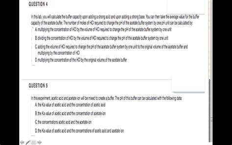 Solved In This Lab You Will Calculate The Buffer Capacity Chegg