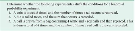 Solved Determine Whether The Following Experiments Satisfy Chegg