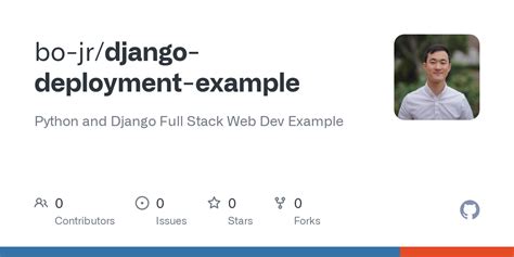 github bo jr django deployment example python and django full stack