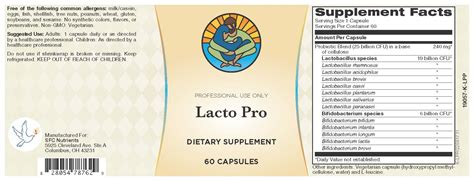 Lacto Pro Sfc Nutrients
