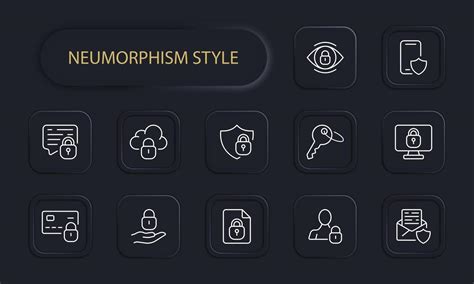 Lock Icon Set Shield Security Antivirus Protection Data Protection