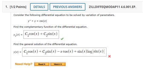 Solved Consider The Following Differential Equation To Be Chegg
