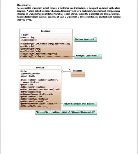 Question Iv A Class Called Customer Which Models A Customer In A Transaction Is Designed As