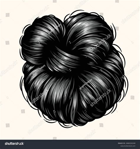 Woman Stylish Classic Hair Bun Stock Vector Royalty Free 2466152249