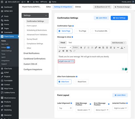 Fluent Forms Pdf Generator Documentation E2pdf Export Pdf Tool For Wordpress