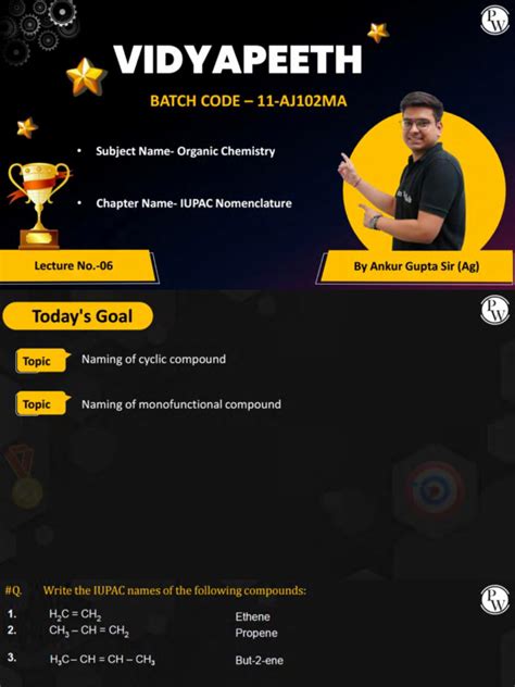 Iupac Nomenclature 06 Class Notes 11 Aj102ma Pdf