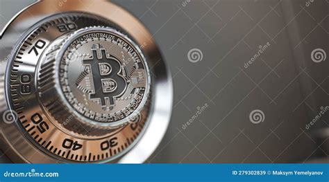 Bitcoin Cryptocurrency Security And Protection Of Anonymity Concept Safe Lock With Symbol Of