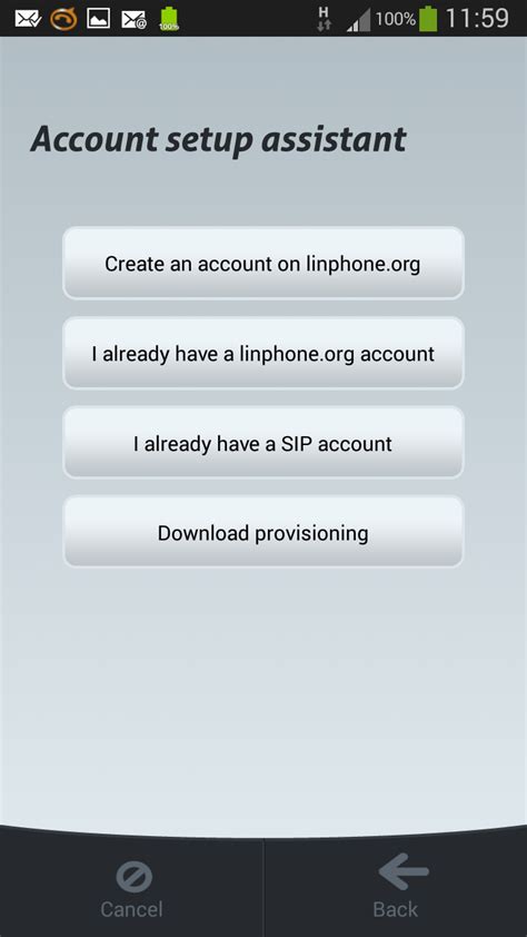 configure linphone for android localphone