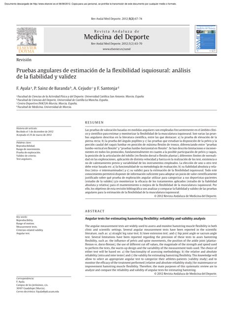 Pdf Angular Tests For Estimating Hamstring Flexibility Reliability