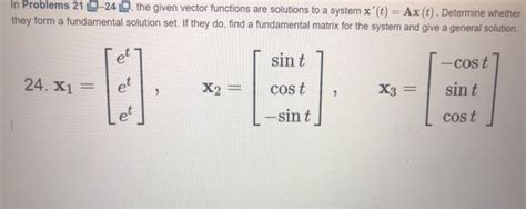 Solved In Problems 210 24 The Given Vector Functions Are