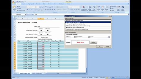 Excel Create Blood Pressure Chart Mobilityvsa