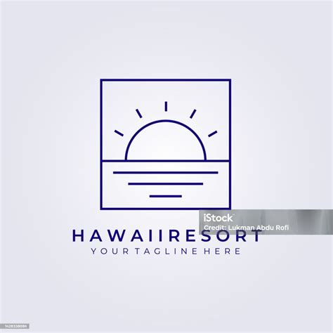 일몰 일출 하와이 리조트 파라다이스 로고 벡터 일러스트 레이 션 디자인 강에 대한 스톡 벡터 아트 및 기타 이미지 강 경관 관광객 Istock