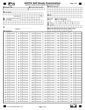 Fillable Online An Example AICPA Answer Sheet Form Pdf Fax Email Print PdfFiller
