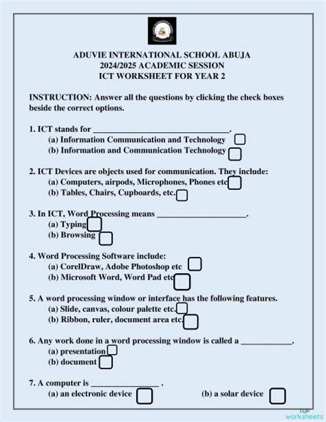 Ict Interactive Worksheets And Online Exercises Topworksheets