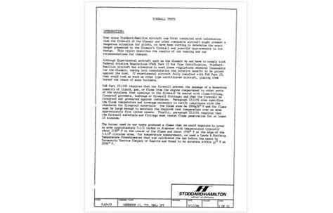 Glasair Addendum 15 Firewall Tests Glasair Aircraft Owners Association