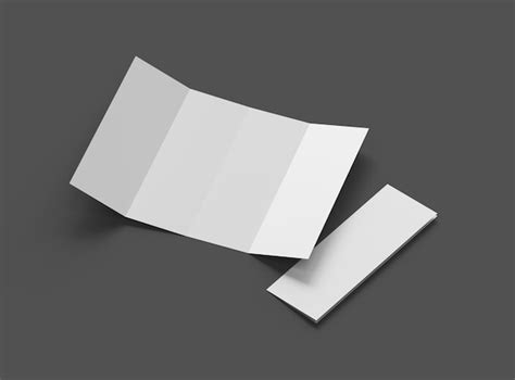 premium photo blank four roll fold a4 size leaflet 3d render to