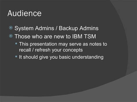Basics Of Ibm Tivoli Storage Manager Ppt