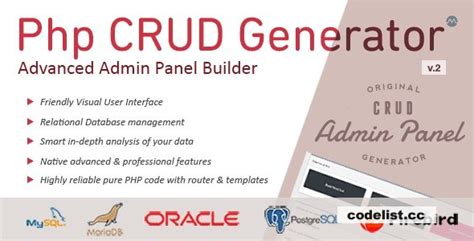 PHP CRUD Generator V Nulled Premium Scripts Plugins Mobile