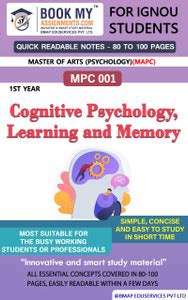 IGNOU MPC Cognitive Psychology Learning And Memory Quick Readable Notes Important Topic