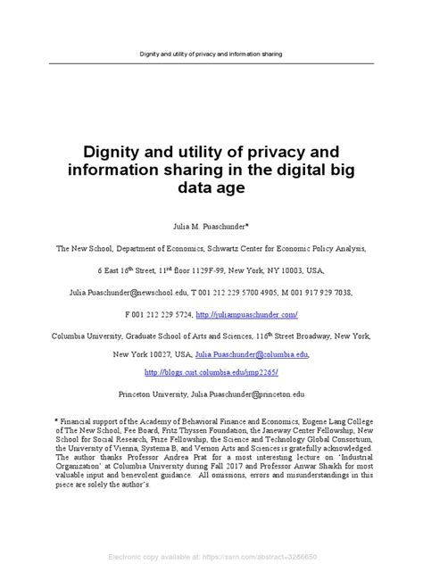 Balancing Dignity And Utility A Behavioral Economic Framework For Privacy And Information