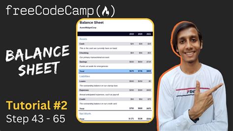 Balance Sheet Tutorial 2 Step 43 65 Freecodecamp Youtube