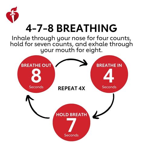 Controlled breathing techniques, such as 4-7-8 breathing, can relieve… | American Heart Association