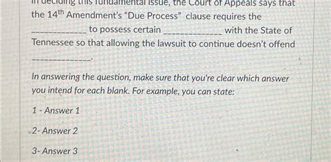 Solved The 14th ﻿amendments Due Process Clause Requires