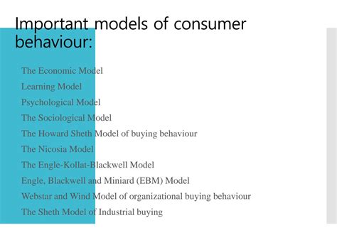 SOLUTION: Models of consumer behavior - Studypool