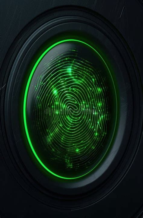 Futuristic Fingerprint Scanning Technology Stock Illustration