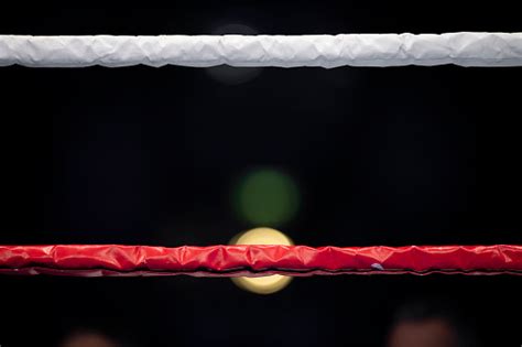 흐림 스포트라이트와 권투 링 로프 수평 스포츠 테마 포스터 인사말 카드 헤더 웹 사이트 및 응용 프로그램 프로 스포츠 컨셉 권투장에 대한 스톡 사진 및 기타 이미지 Istock